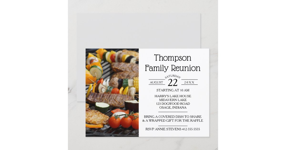 Family Reunion BBQ Grill Invitation | Zazzle