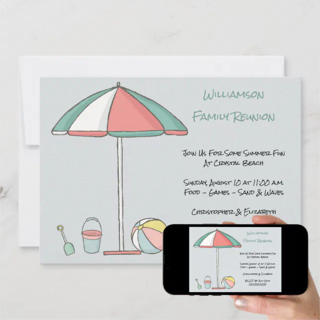 Family Reunion Beach Party Invitation | Zazzle