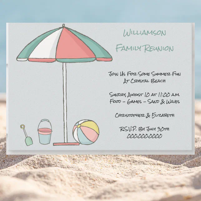 Family Reunion Beach Party Invitation | Zazzle