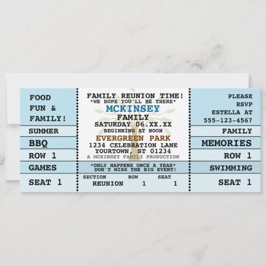 Family Reunion Concert Ticket Invitation | Zazzle.com
