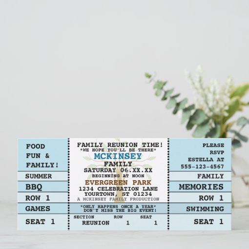 Family Reunion Concert Ticket Invitation | Zazzle