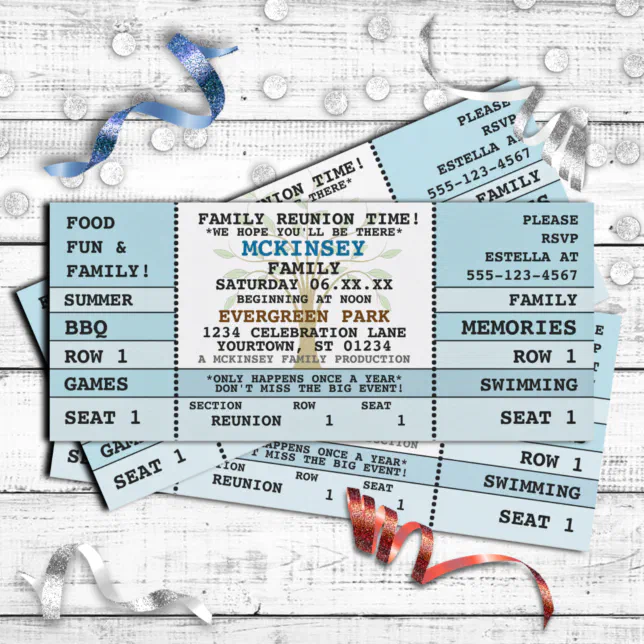 Family Reunion Concert Ticket Invitation | Zazzle