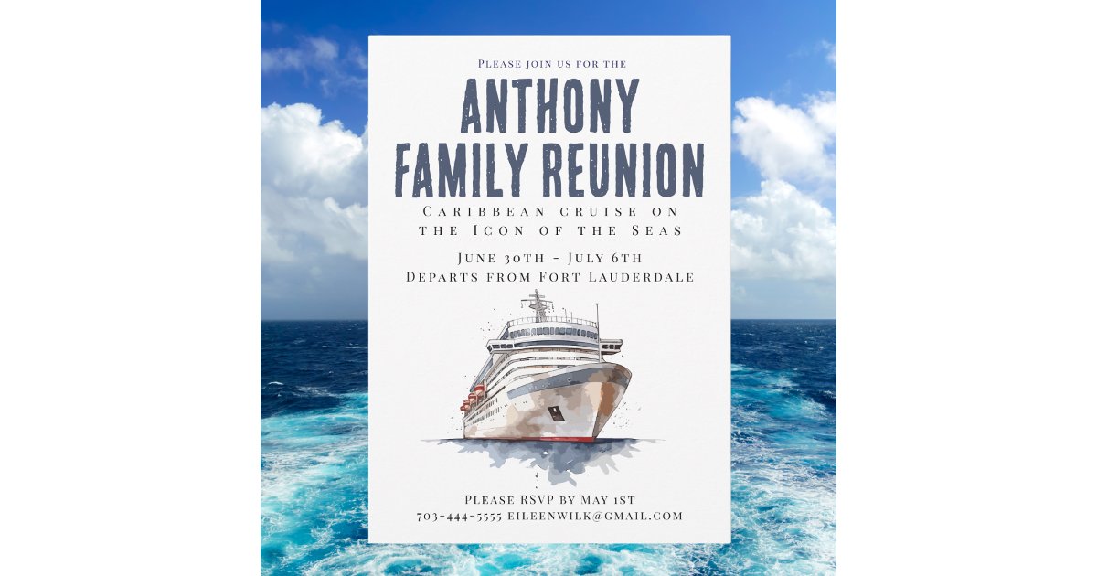 Family Reunion Cruise Vacation Invitation | Zazzle