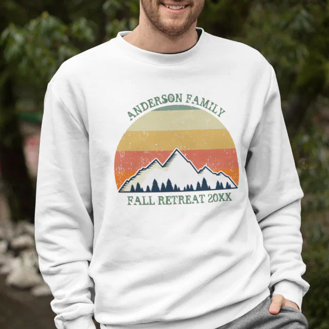 Family Reunion Custom Fall Retreat Cool Sunset Sweatshirt | Zazzle