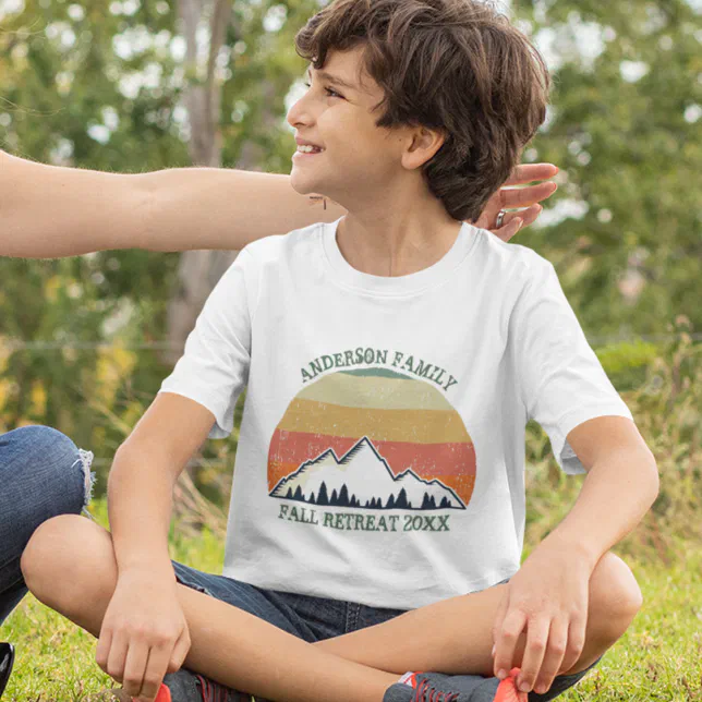 Family Reunion Custom Fall Retreat Sunset Kids T-Shirt | Zazzle