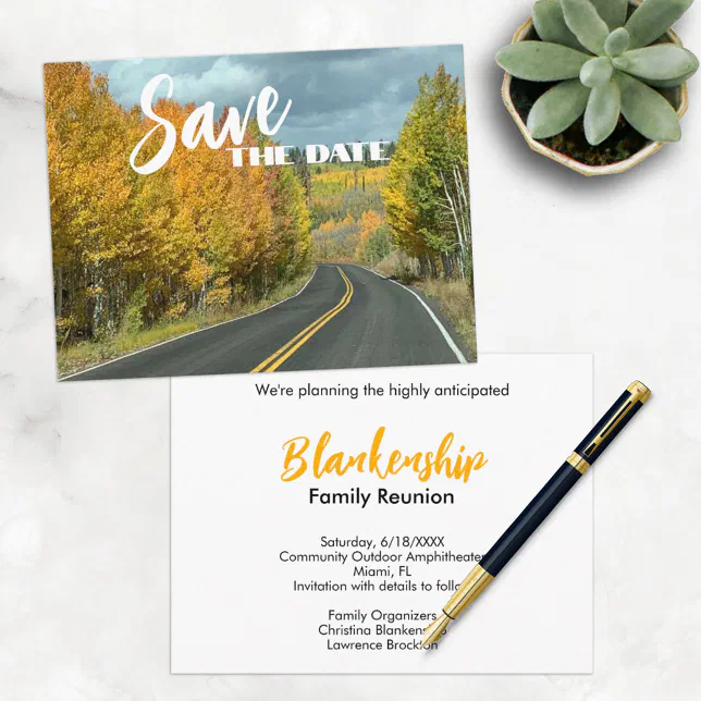 Family Reunion Custom Photo Save The Date Announcement Postcard | Zazzle