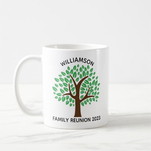 Family Reunion Cute Green Tree Custom Keepsake Coffee Mug | Zazzle