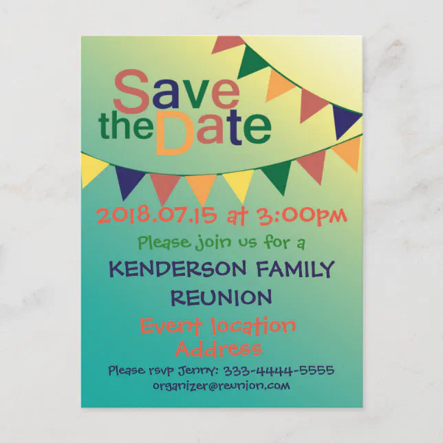 Family Reunion design Announcement Postcard | Zazzle