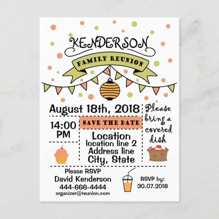 Family Reunion design Announcement Postcard | Zazzle