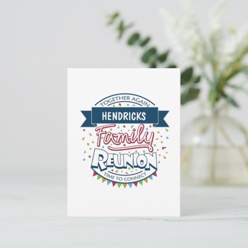 Family reunion design postcard | Zazzle