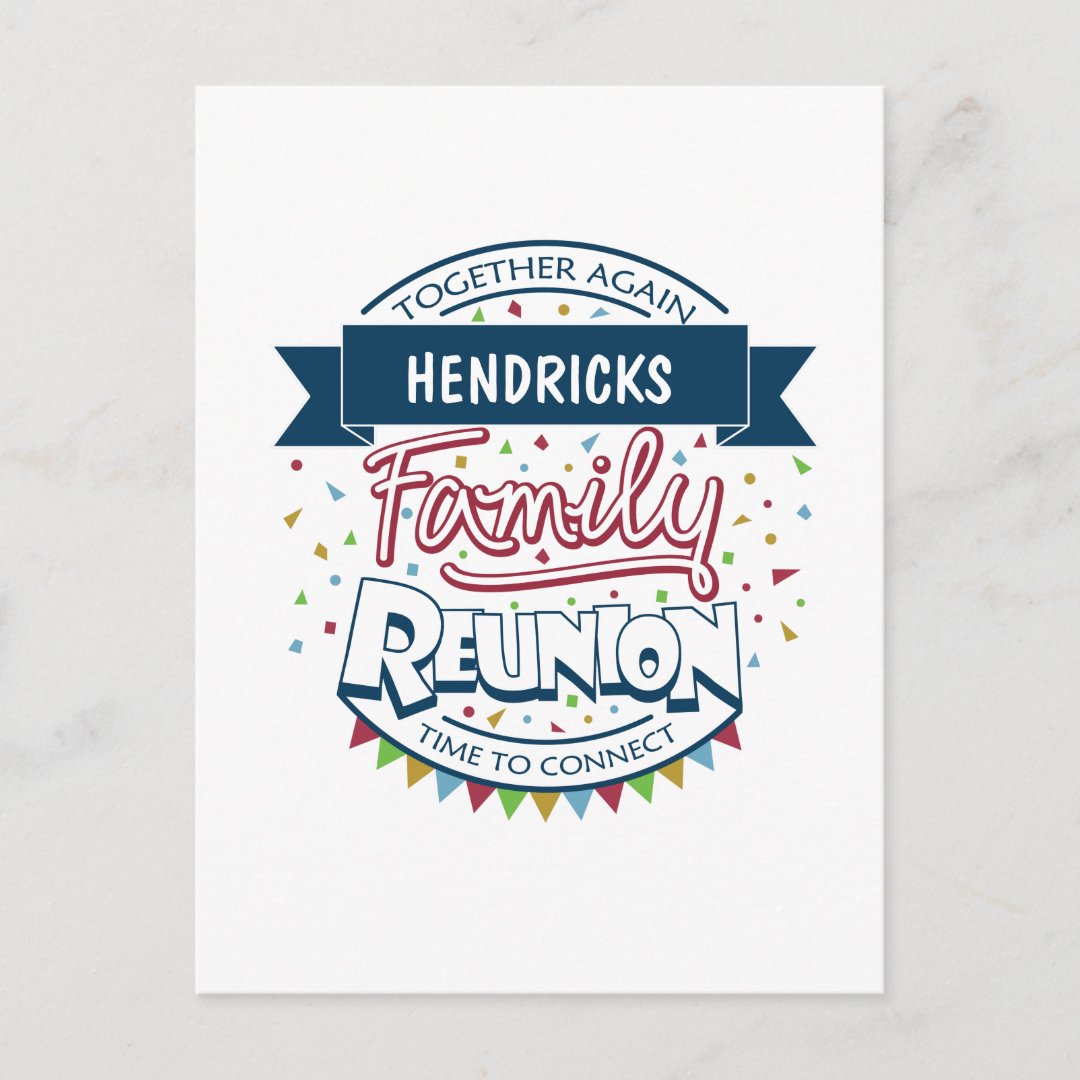 Family reunion design postcard | Zazzle