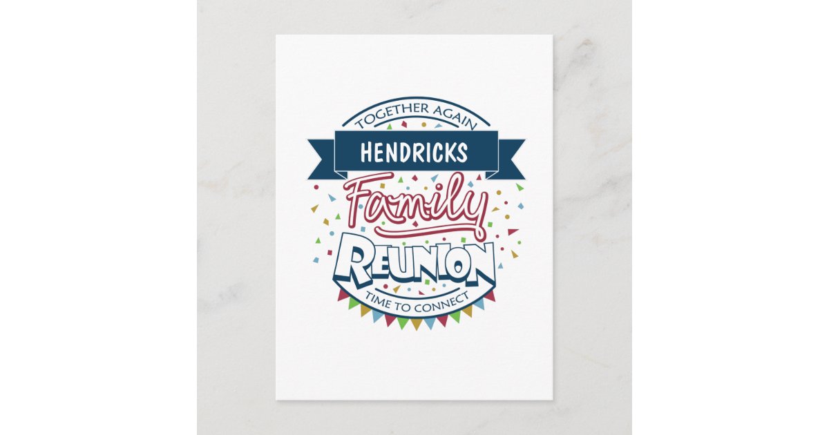 Family reunion design postcard | Zazzle
