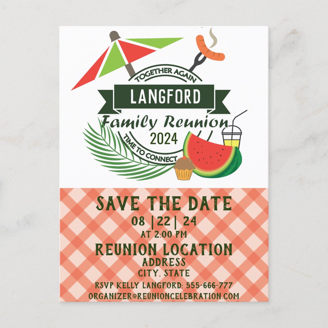 Family reunion design postcard | Zazzle