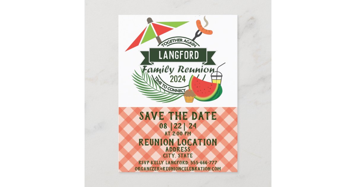Family reunion design postcard | Zazzle