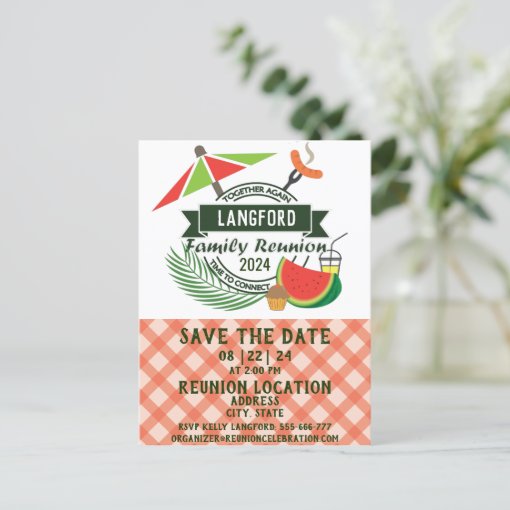 Family reunion design postcard | Zazzle