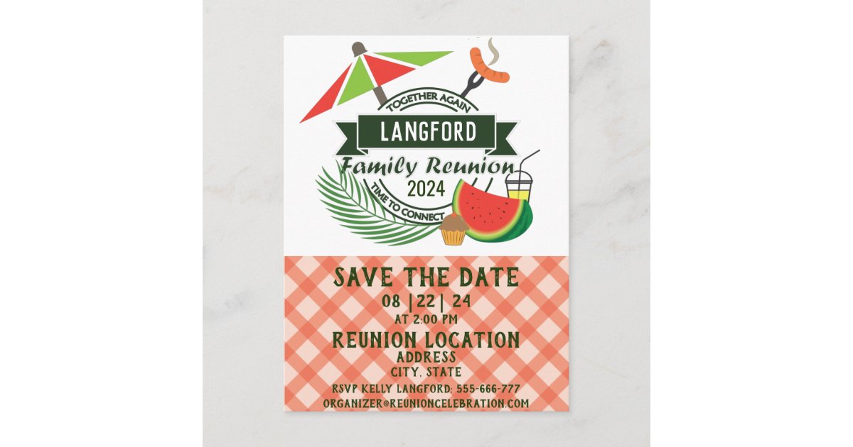 Family reunion design postcard | Zazzle