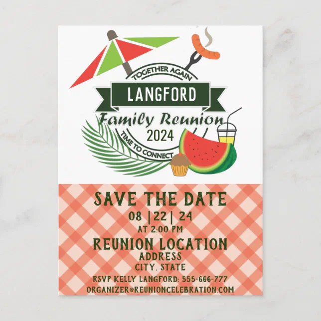Family reunion design postcard | Zazzle