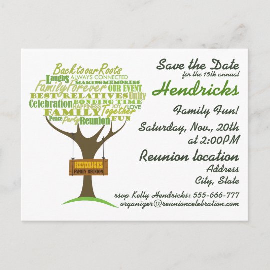 Family reunion design postcard | Zazzle.com
