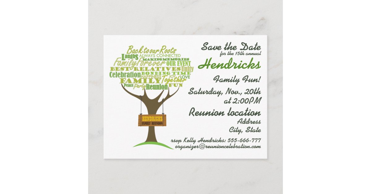Family reunion design postcard | Zazzle