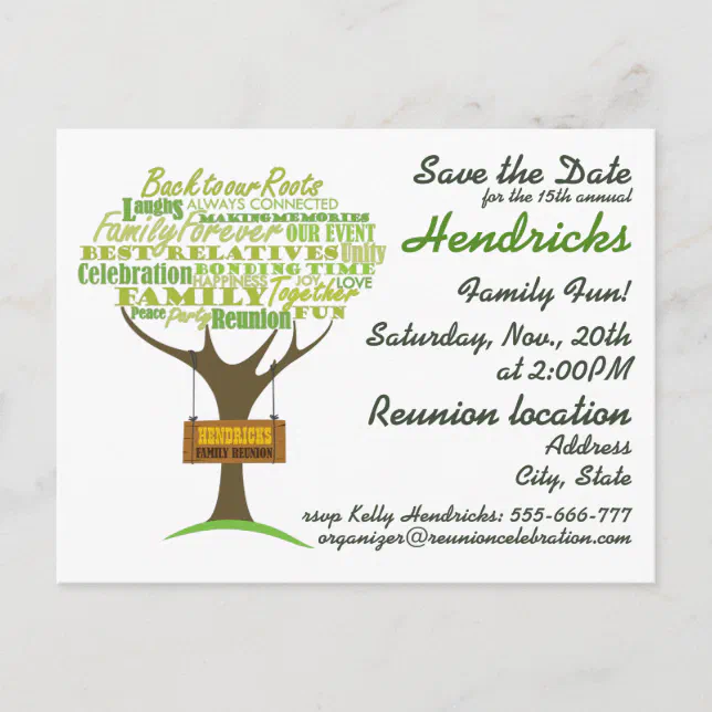 Family reunion design postcard | Zazzle