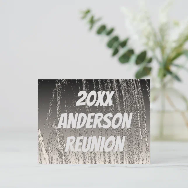 Family Reunion Elegant Silver Stripes Invitation Postcard | Zazzle