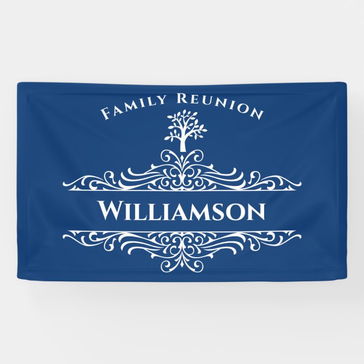 Family Reunion Elegant Tree Party Event Banner | Zazzle