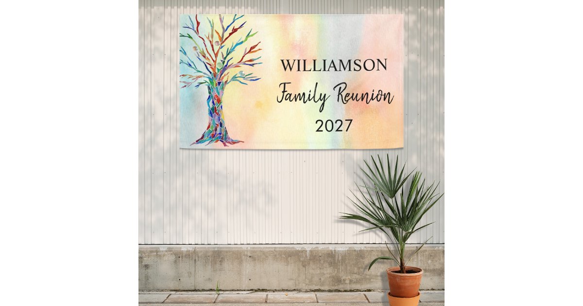 Family Reunion Family Tree Banner | Zazzle