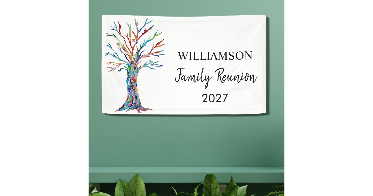Family Reunion Family Tree Banner | Zazzle