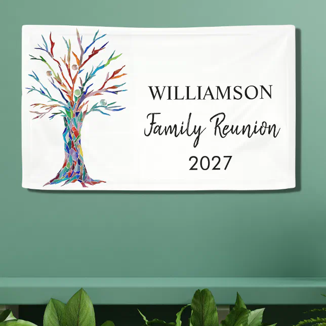 Family Reunion Family Tree Banner | Zazzle