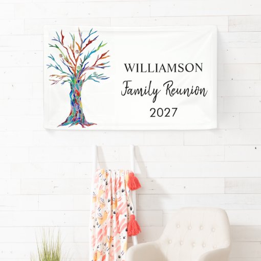 Family Reunion Family Tree Banner | Zazzle