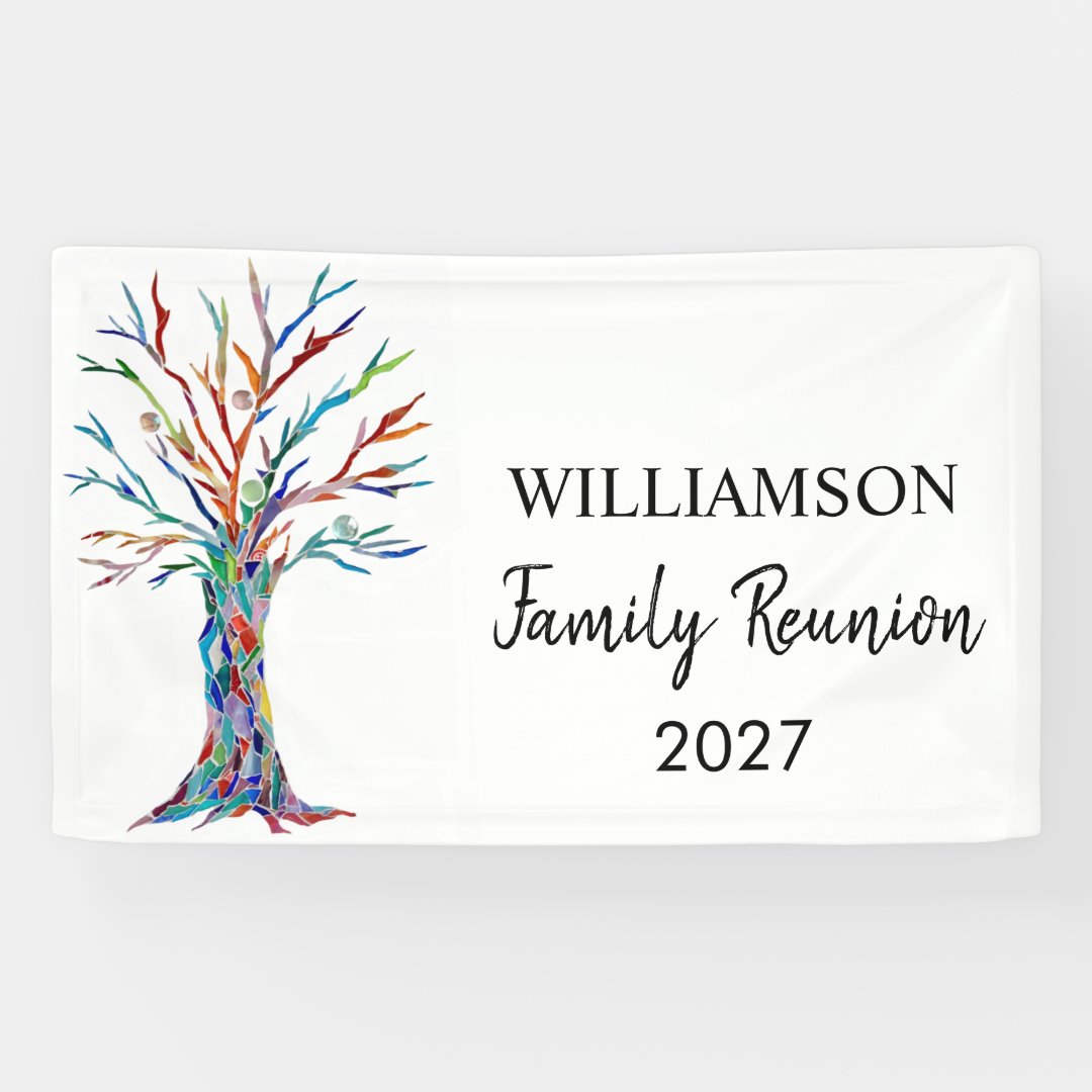 Family Reunion Family Tree Banner | Zazzle