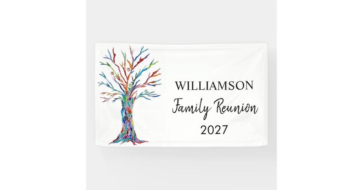 Family Reunion Family Tree Banner | Zazzle