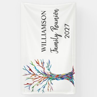 Family Reunion Family Tree Banner | Zazzle