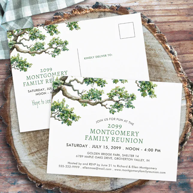 Family Reunion Family Tree Branch Postcard | Zazzle