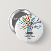 Family Reunion Family Tree Custom Name Badge Button | Zazzle