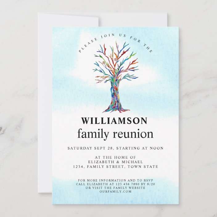 Family Reunion Family Tree Invitation | Zazzle