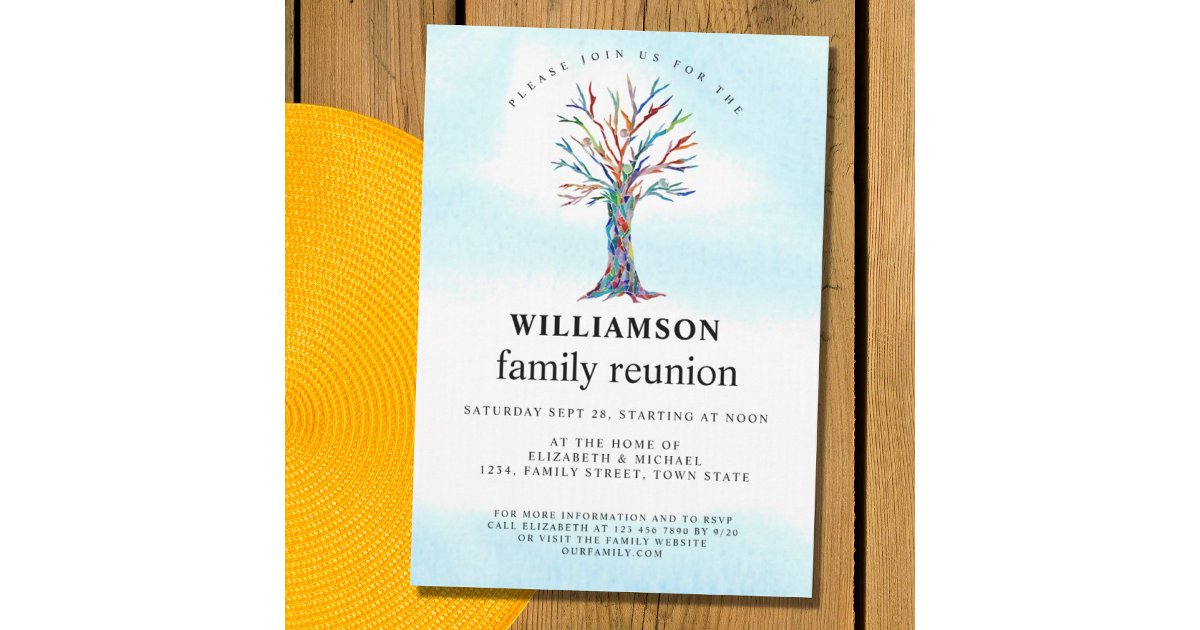 Family Reunion Family Tree Invitation | Zazzle