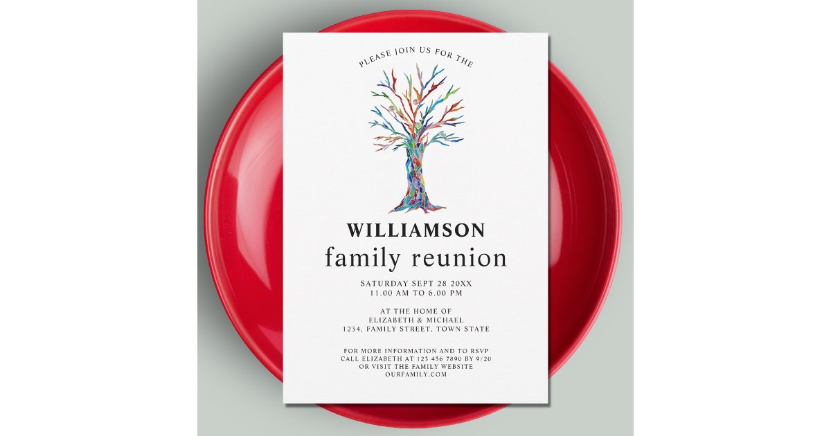 Family Reunion Family Tree Invitation | Zazzle