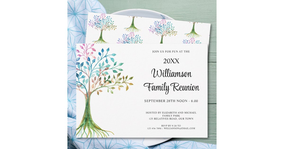 Family Reunion Family Tree Invitation | Zazzle