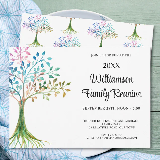 Family Reunion Family Tree Invitation | Zazzle