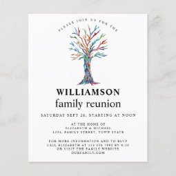 Family Reunion Family Tree Invitation Flyer | Zazzle