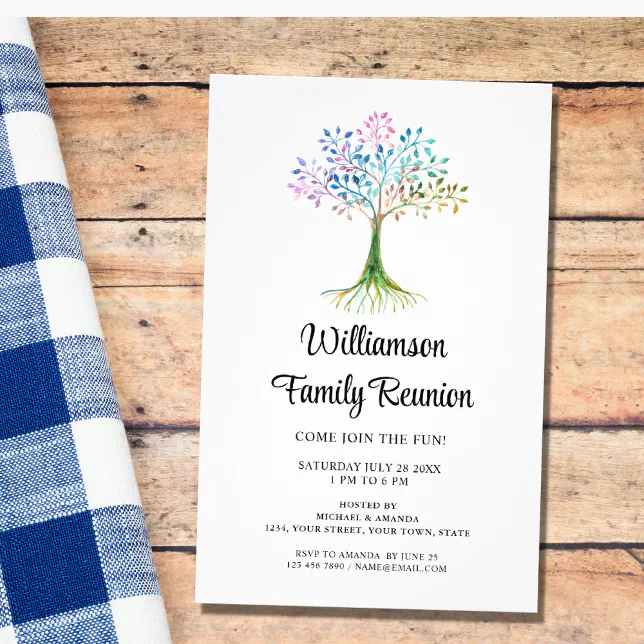 Family Reunion Family Tree Invitation Flyer | Zazzle