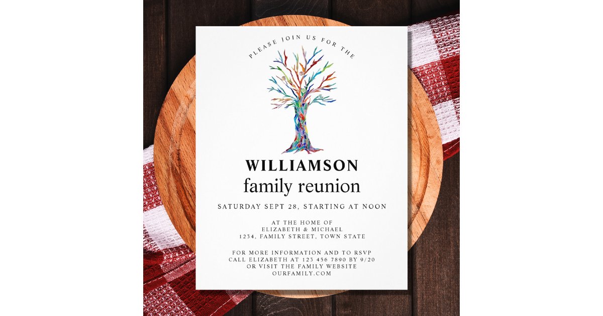 Family Reunion Family Tree Invitation Flyer | Zazzle