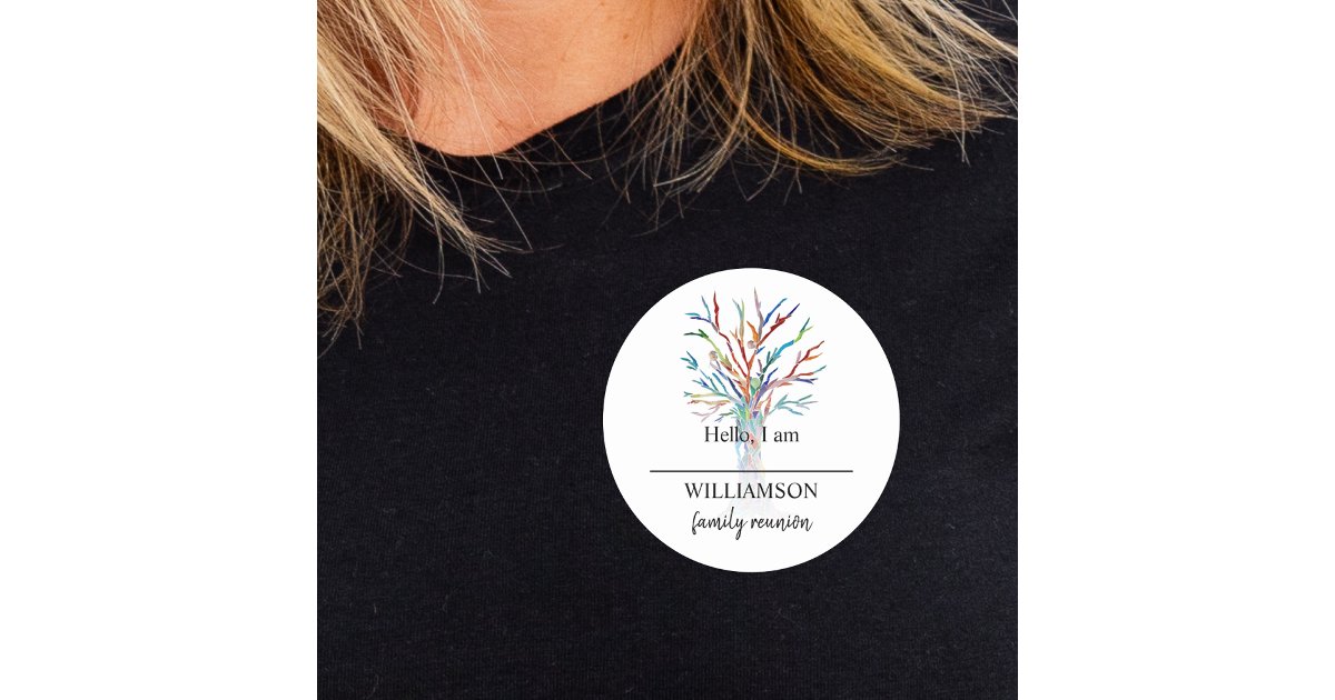Family Reunion Family Tree Name Tag | Zazzle