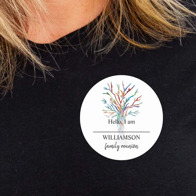 Family Reunion Family Tree Name Tag | Zazzle