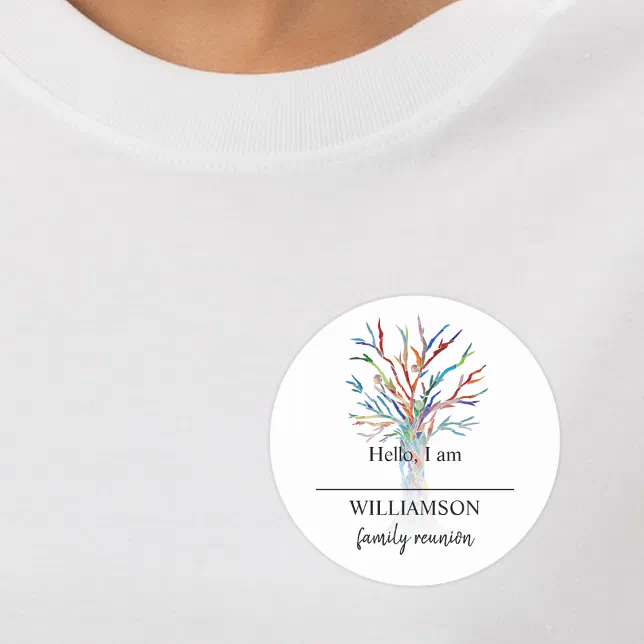 Family Reunion Family Tree Name Tag | Zazzle