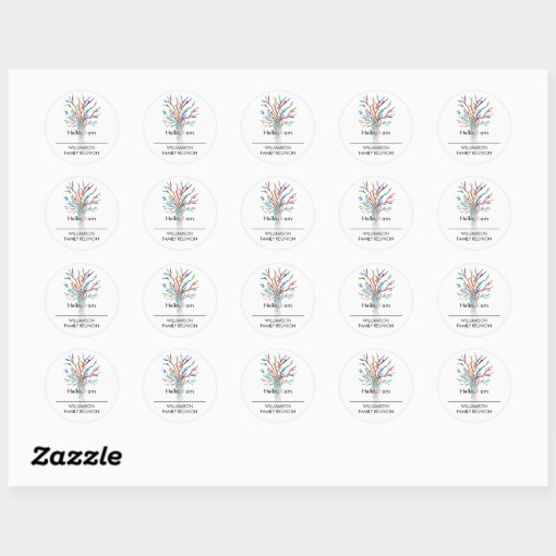 Family Reunion Family Tree Name Tag | Zazzle