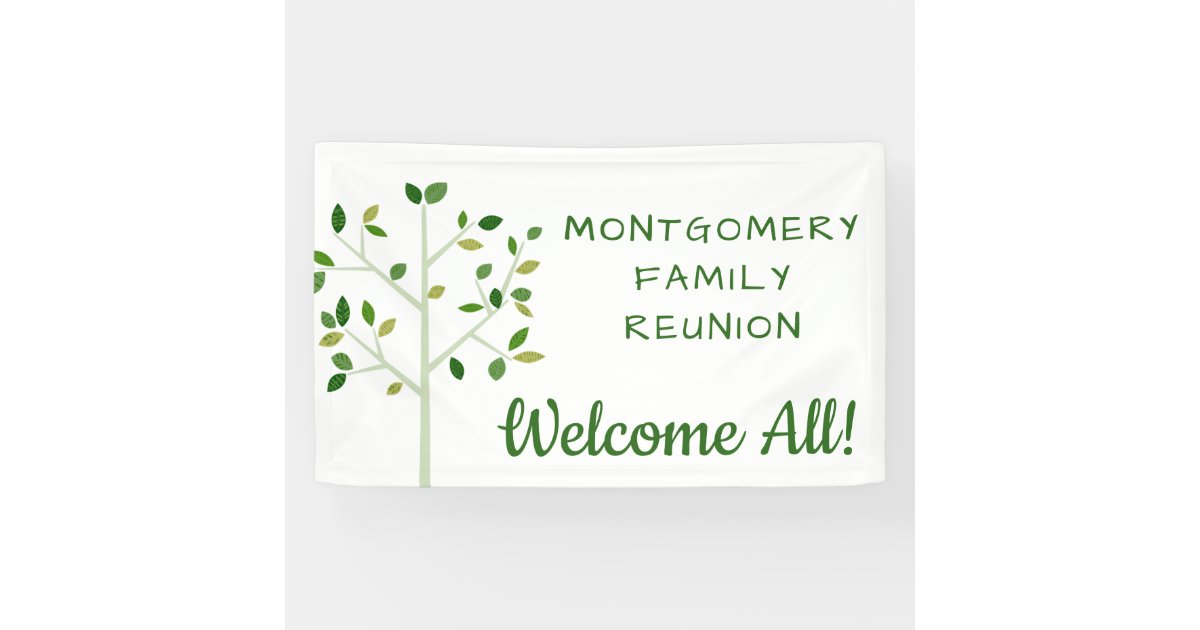 Family Reunion Family Tree Personalized Reusable Banner | Zazzle