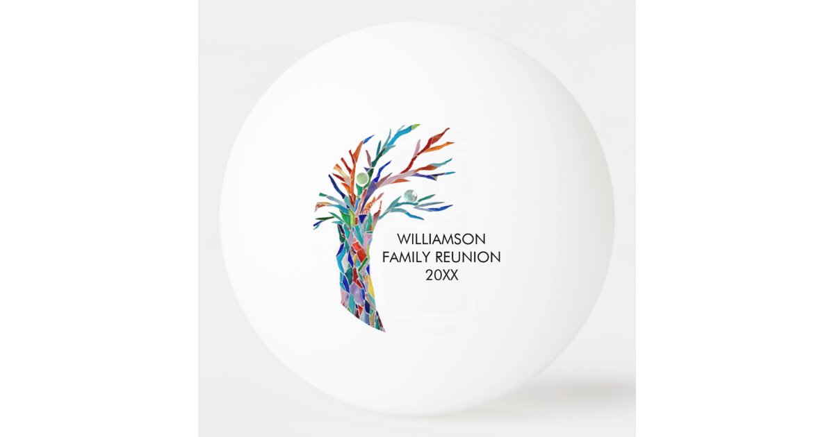 Family Reunion Family Tree Ping Pong Ball | Zazzle