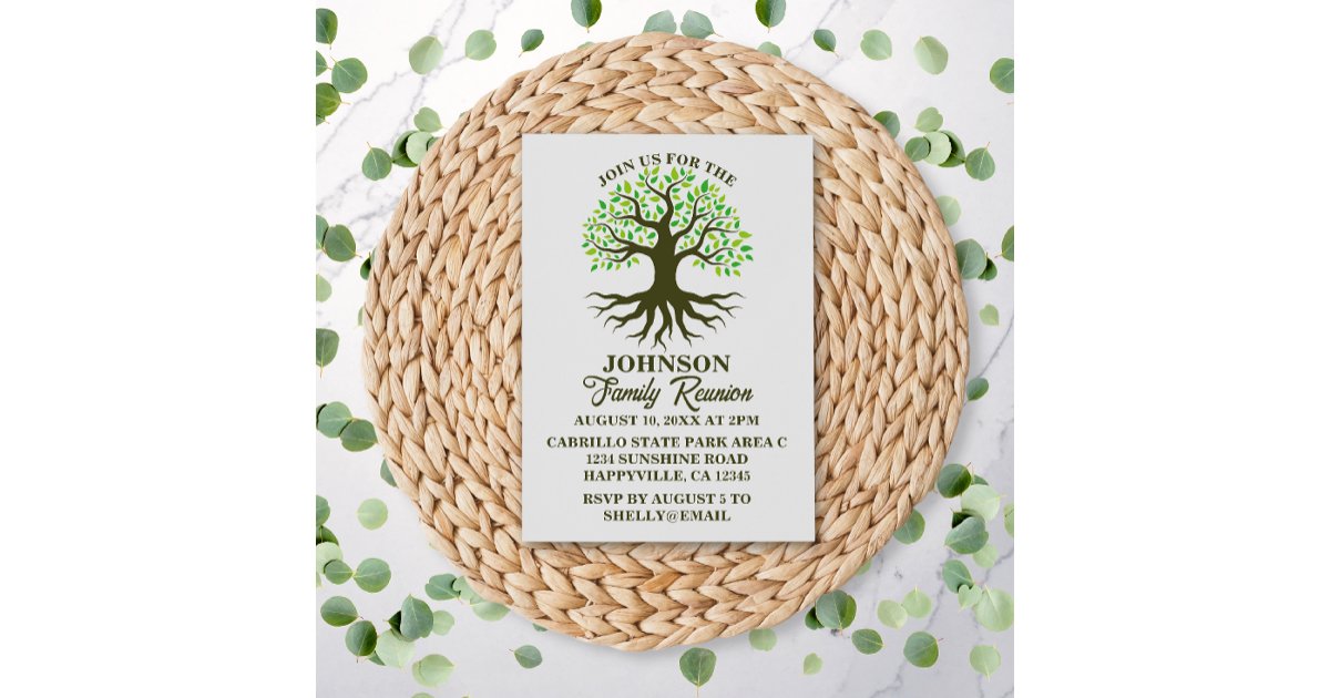 Family Reunion Family Tree Roots Invitation | Zazzle